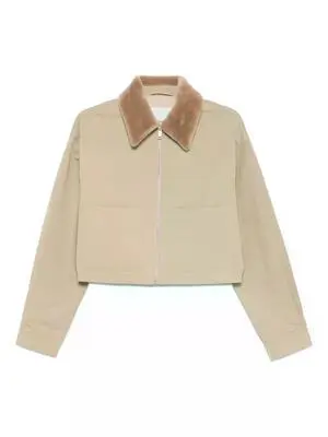 Nanushka Zip-up Jacket With Faux Fur Collar