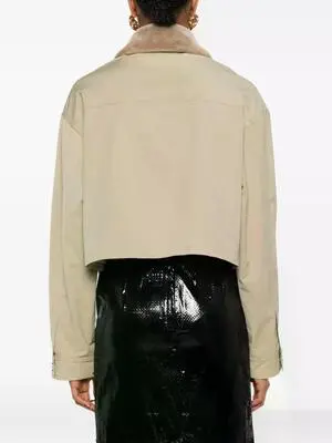 Nanushka Zip-up Jacket With Faux Fur Collar