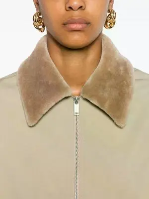 Nanushka Zip-up Jacket With Faux Fur Collar