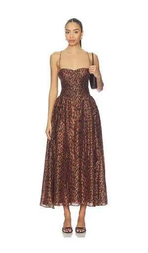 Bardot Estie Printed Maxi Dress - Brown Leopard
