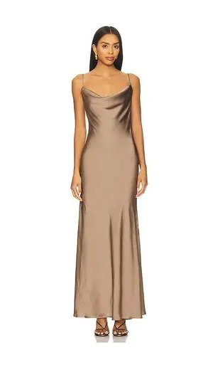 Bardot Monroe Cowl Neck Maxi Dress - Toffee
