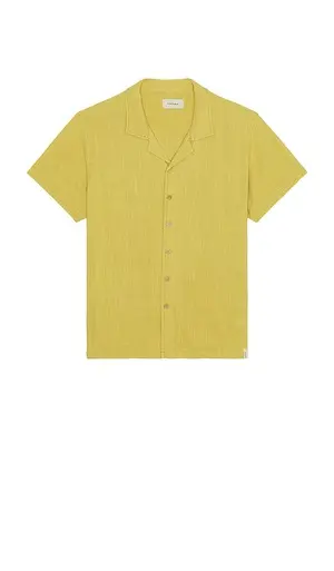 CRITICAL SLIDE Ernie Resort Shirt In Mustard - Pineapple