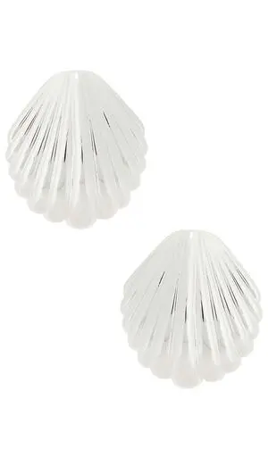 Anni Lu Shell Stud Earrings - Silver