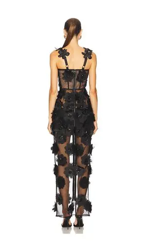 BRONX BANCO Rosalie Noir Maxi Dress