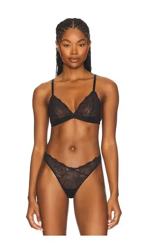 JOURNELLE Mae Triangle Bralette In Black - Noir