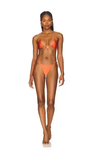 LESLIE AMON Triangle Shell Bikini Set - Coral
