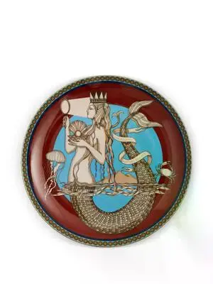 La DoubleJ Mermaid Decorative Plate - Red