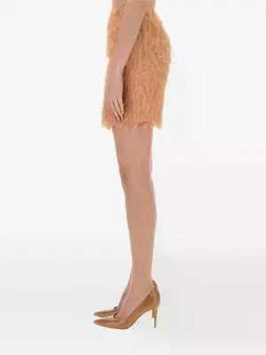 ALYSI Fringed Mini Skirt - Neutrals