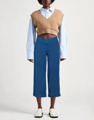 Rossopuro Solid Culottes With Folded Hem