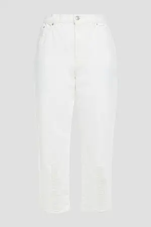 Alexander McQueen Cropped Distressed Boyfriend Jeans