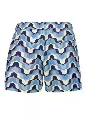 Frescobol Carioca Wave-print Swim Shorts - Blue