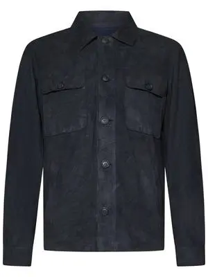 FRANZESE COLLECTION Franzese Collection Suede Shirt Jacket - Blue