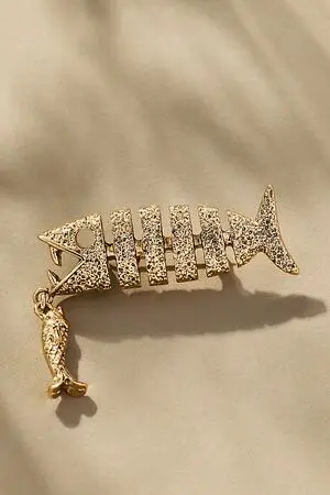 Anthropologie Fish Drop Brooch - Gold