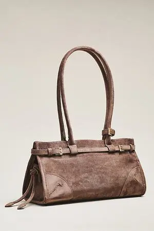 Anthropologie Greer Structured Faux-suede Shoulder Bag - Neutral