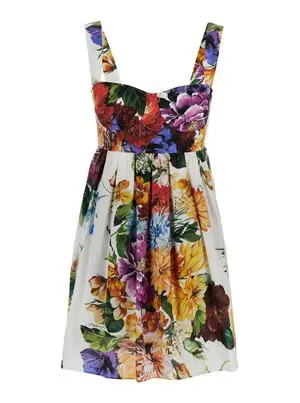 Dolce & Gabbana - Sleeveless Floral Print Cotton Dress