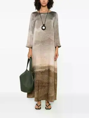 PIERRE-LOUIS MASCIA Landscape Print Silk Dress