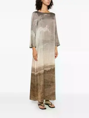 PIERRE-LOUIS MASCIA Landscape Print Silk Dress