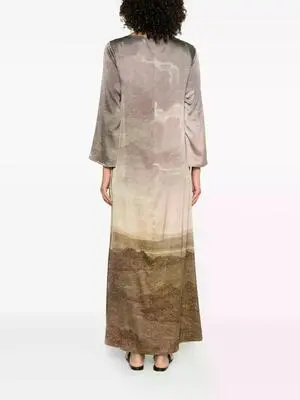 PIERRE-LOUIS MASCIA Landscape Print Silk Dress