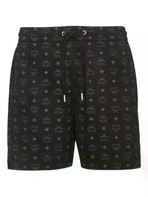 Mcm Monogram Print Shorts - Black