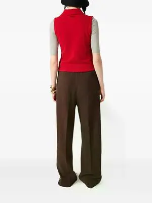 Miu Miu Ribbed-collar Zip-front Sleeveless Vest