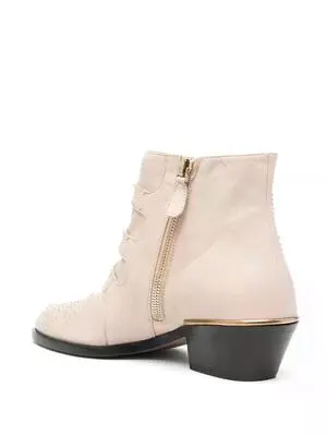 Chloé Susanna Studded Triple-strap Biker Boots - Neutrals