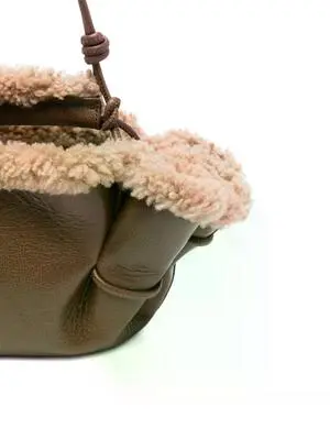 Hereu Leather Shearling Tote Bag