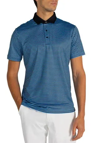 REDVANLY Baker Stripe Polo Iceberg