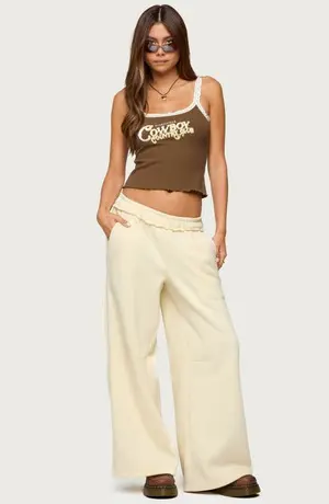 EDIKTED Graphic Crop Tank