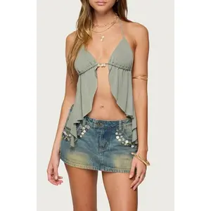 EDIKTED Backless Halter Top