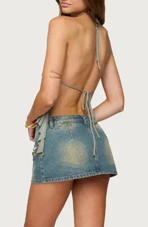 EDIKTED Backless Halter Top