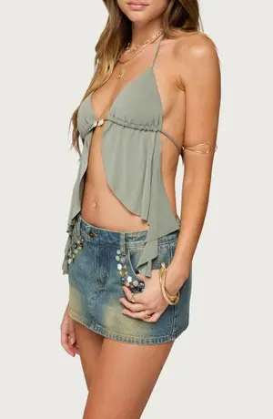 EDIKTED Backless Halter Top