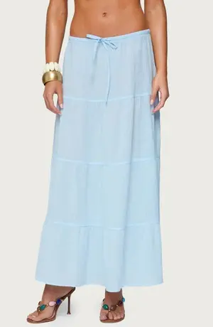 Cotton Tiered Maxi Skirt