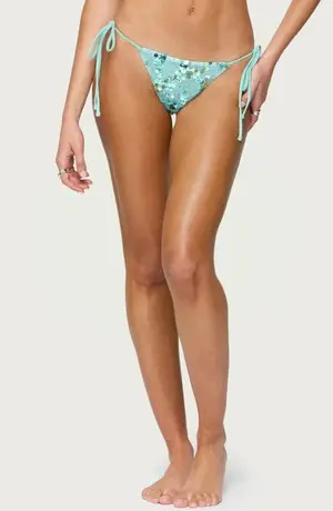 EDIKTED Sequin String Bikini Bottom