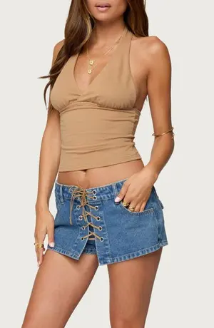 EDIKTED Jaynee Crop Halter Top
