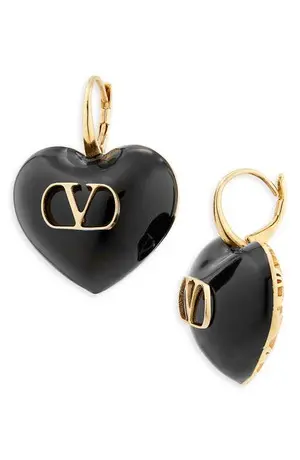 Valentino Garavani Coeur Royal Drop Earrings - Oro/nero