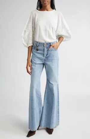Zimmermann Lace Appliqué Linen T-shirt