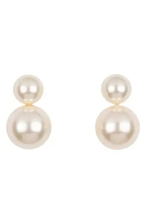 JENNIFER BEHR Iris Faux Pearl Drop Earrings Pearl