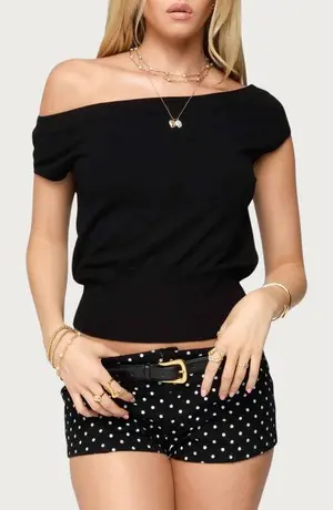 EDIKTED One-shoulder Top - Black