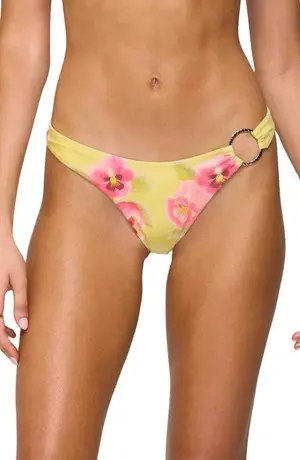 EDIKTED Floral O-ring Bikini Bottom - Yellow