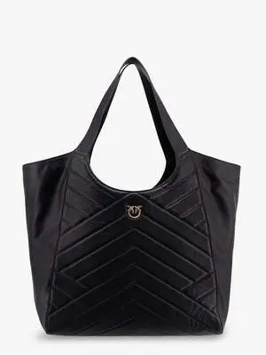 Pinko Quilted Leather Shoulder Bag - Black