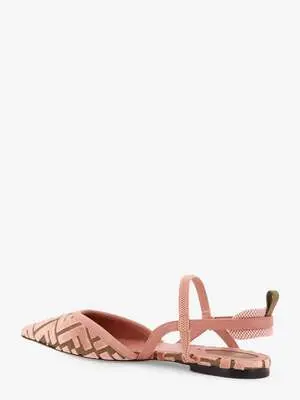 Fendi Ff Jacquard Velvet Slingback Ballerinas - Pink