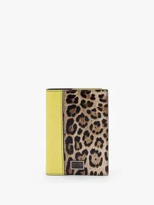 Dolce & Gabbana Saffiano Leather Passport Holder With Clored Leather Inserts - Multicolor