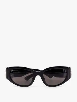 Balenciaga Acetate Cat Eye Sunglasses With Logo - Black