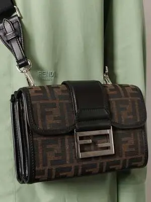 Fendi Baguette Double Jacquard Shoulder Bag