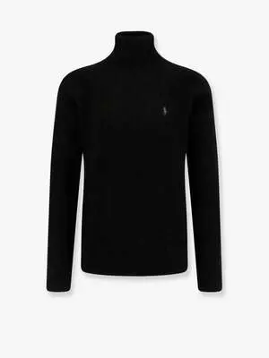 Polo Ralph Lauren Wool And Cashmere Sweater With Embroidered Logo - Black