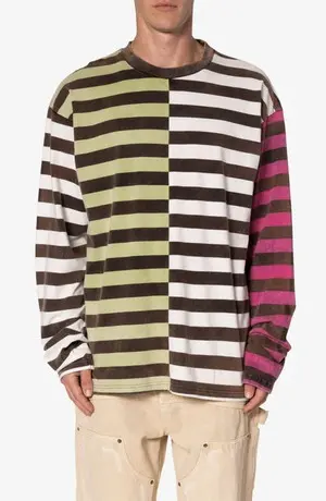 Mnml Stripe Long Sleeve Cotton T-shirt - Multi