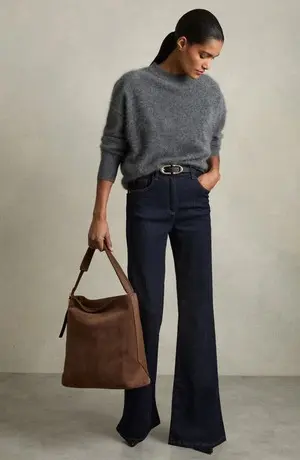 REISS Suede Hobo Bag