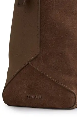 REISS Suede Hobo Bag