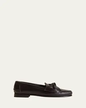 Hereu Corbati Bow Leather Loafers