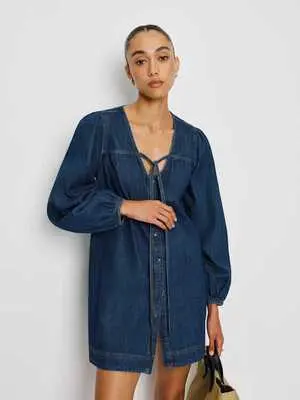 REFORMATION Elowen Denim Mini Dress - Blue